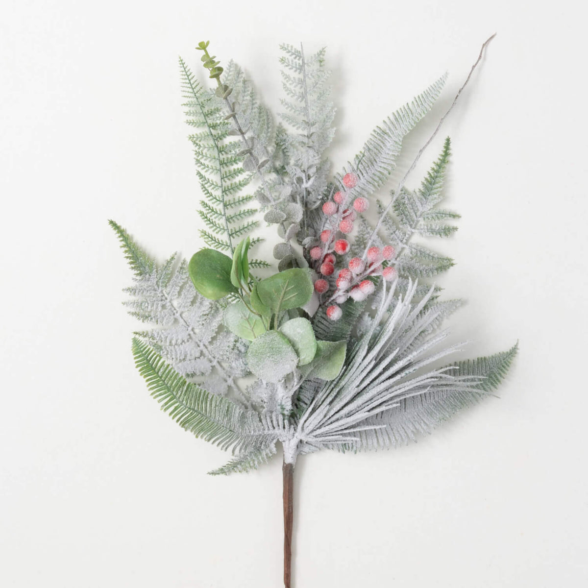 Flocked Fern Berry Spray – Studio 9 Design Decor, LLC